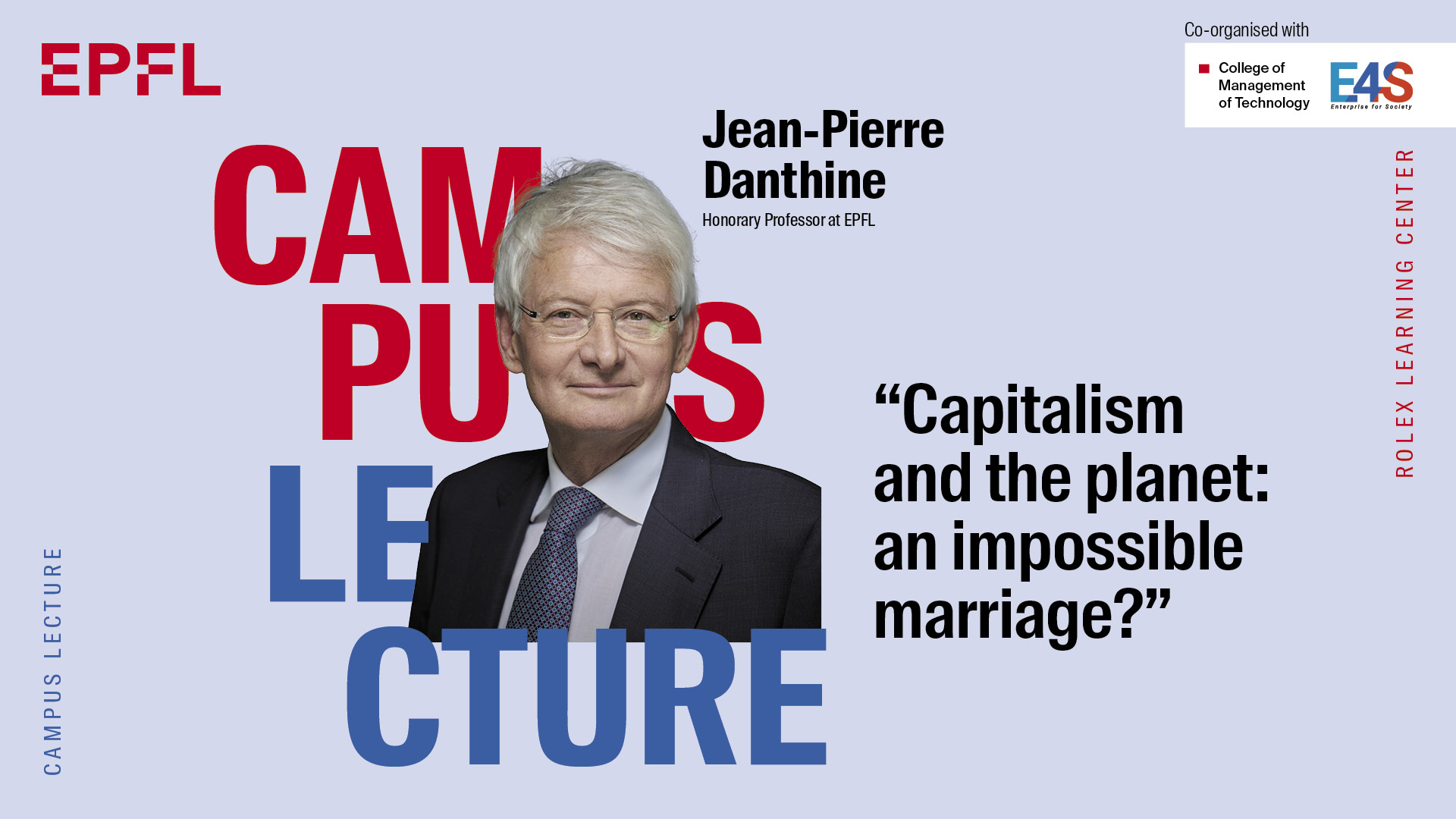 Jean-Pierre Danthine ‒ Campus Lectures ‐ EPFL
